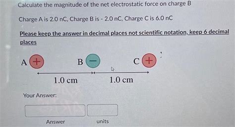 Solved Calculate The Magnitude Of The Net Electrostatic