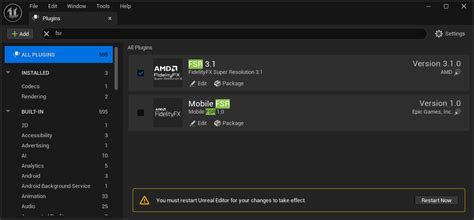 AMD FidelityFX Super Resolution Unreal Engine Plugin Guide AMD GPUOpen