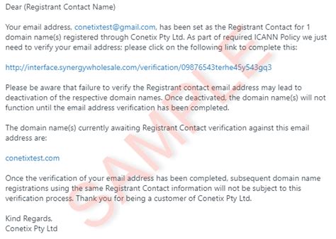 Domain Registrant Verification At Conetix • Conetix