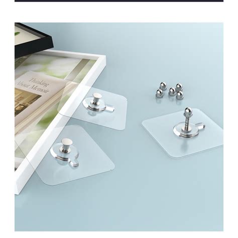 ตะขอติดผนัง ตะขอแปะผนัง ตะขอแขวนผนัง ตะขอหัวน็อต ตะขอหัวตะปู ติดแน่น หนึบ เหนียว ใช้งานง่ายe003