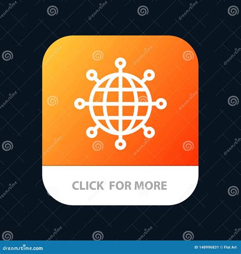 Business Connections Global Modern Mobile App Button Android And Ios Line Version Stock