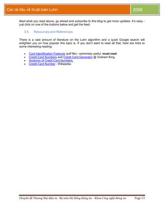 Luhn Algorithm PDF Programming Languages Computing