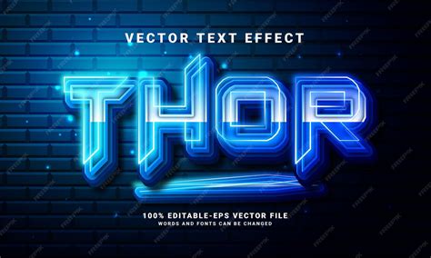 Premium Vector Thor 3d Text Effect Editable Text Style Effect With