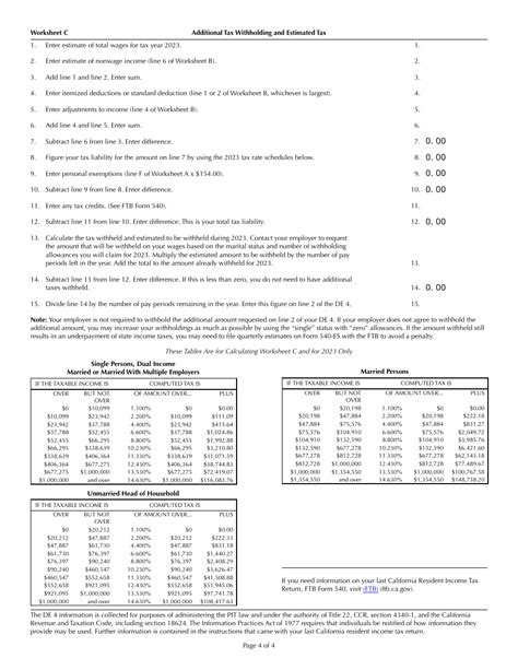 Form De4 Fill Out Sign Online And Download Fillable Pdf California