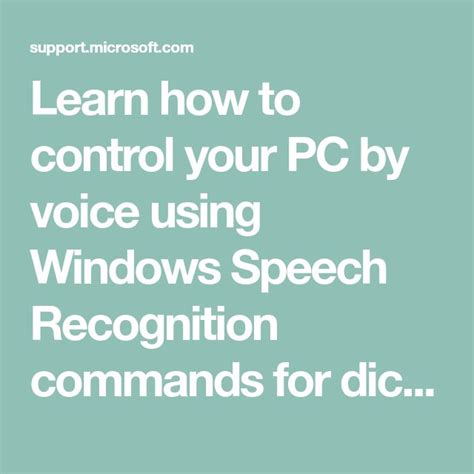 Learn How To Control Your Pc By Voice Using Windows Speech Recognition