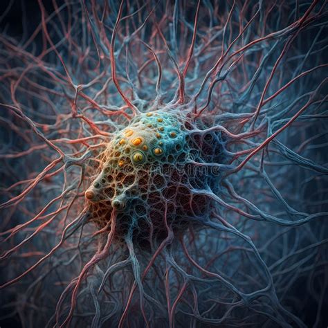 Intricate Neural Network Detailed Macro View Of Neural Connections Stock Illustration