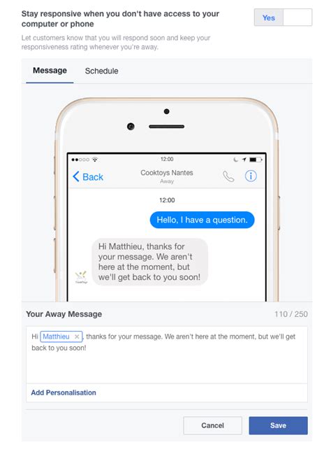 Facebook Messenger Manage Automatic Answers Help Center Iadvize