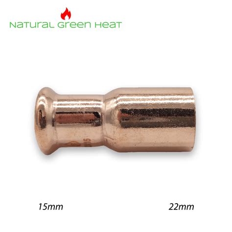 M Profile Press Copper Straight Coupling Reducer Ø 22 X 15mm Natural