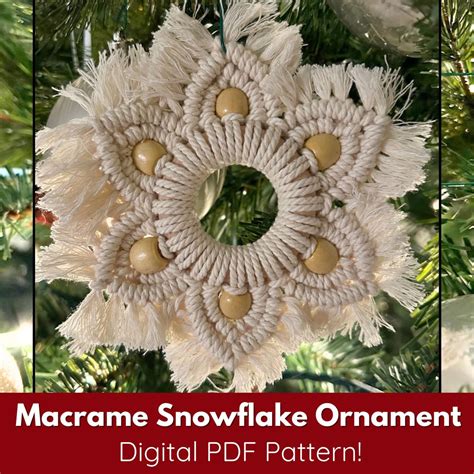 macrame snowflake ornament pdf pattern marching north