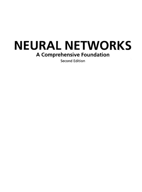 Free Download Neural Networks A Comprehensive Foundation Second Edition By Public Domain Pdf Online