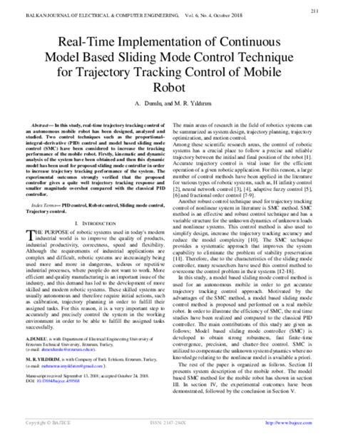Pdf Real Time Implementation Of Continuous Model Based Sliding Mode Control Technique For