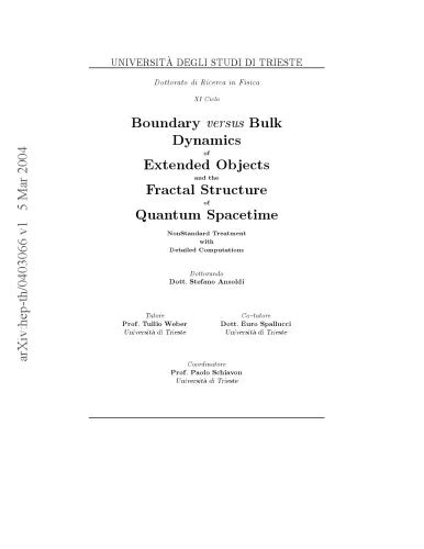 Boundary Versus Bulk Dynamics Of Extended Objects And The Fractal Structure Of Quantum Spacetime