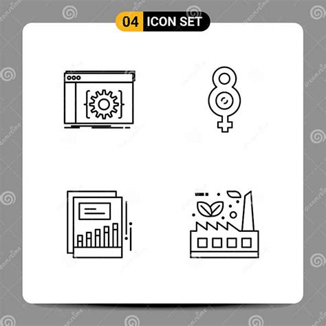Line Pack Of 4 Universal Symbols Of Api Chart Developer Symbol