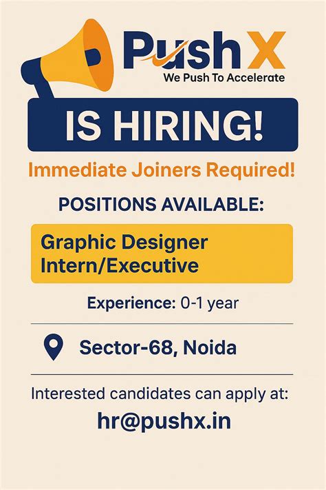 Pushx Hiring Graphicdesigner Jobopening Noidajobs Designcareers Immediatejoiner Anjali