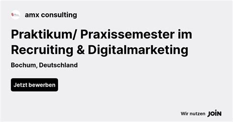 Amx Consulting Bochum Praktikum Praxissemester Im Recruiting And Digitalmarketing