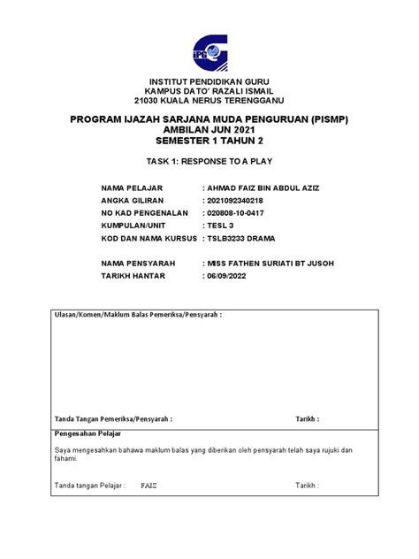 Ahmad Faiz Abdul Aziz Tesl3 Tslb3233 Task 1 Pdf