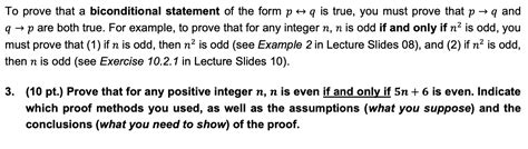 Solved To Prove That A Biconditional Statement Of The Form P