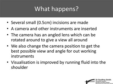 Arthroscopic Shoulder Stabilisation Patient Information Pptx