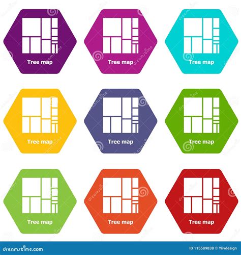 Tree Map Icons Set 9 Vector Stock Vector Illustration Of Performance Simple 115589838