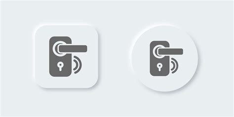 Door Handle Solid Icon In Neomorphic Design Style Lock Signs Vector
