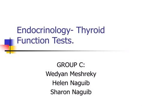 PPT Endocrinology Thyroid Function Tests PowerPoint Presentation Free Download ID 2400877