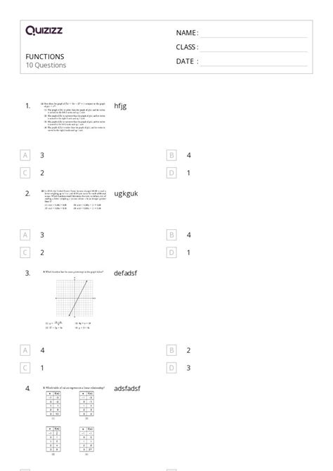 50 Functions Worksheets For 1st Grade On Quizizz Free And Printable