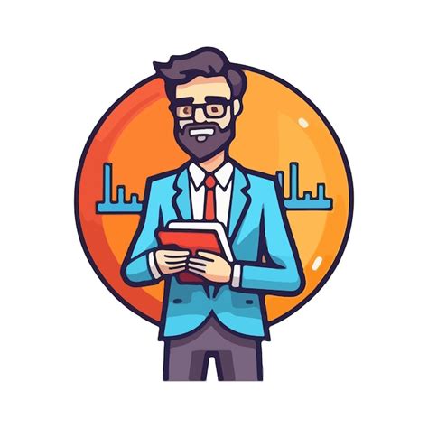 Data Analyst Mascot Logo Premium Ai Generated Vector