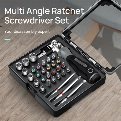 Ratcheting Screwdriver Set Multi Bit Magnetic Ratchet Screwdrivers With