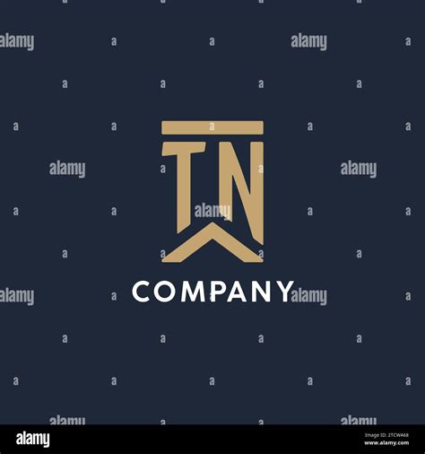 TN Initial Monogram Logo Design In A Rectangular Style With Curved Side Ideas Stock Vector Image