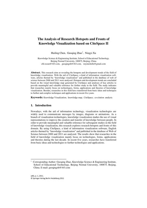 pdf the analysis of research hotspots and fronts of knowledge
