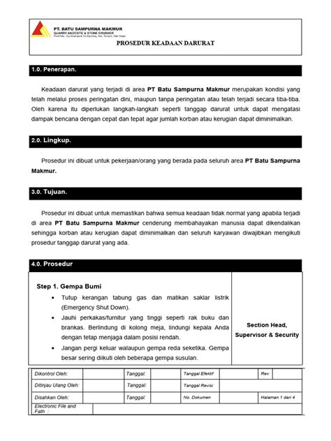 Apl 111 Sop Keadaan Darurat Pdf