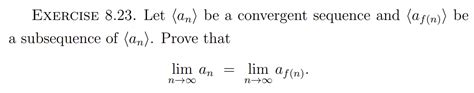 solved exercise 8 23 let an be a convergent sequence and