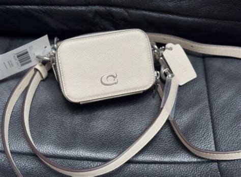 Coach Crossbody Pouch In Crossgrain Leather Cp271 Chalk Nwt Ebay