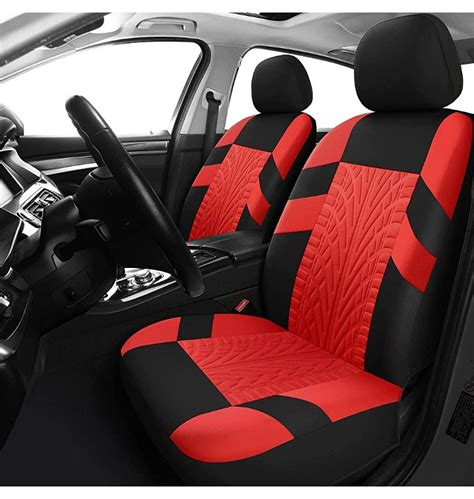 Varcozy 카시트 커버 앞 쌍 자동차용 범용 천 앞좌석 커버 Suv 세단 밴 자동차 내부 에어백 티몬