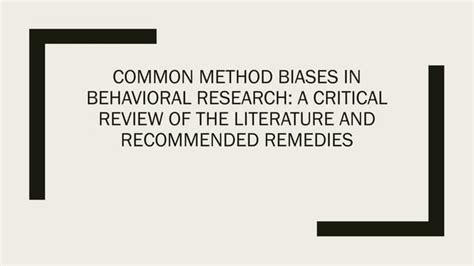 Common Method Variance Power Point With Indonesian Adaptation Ppt