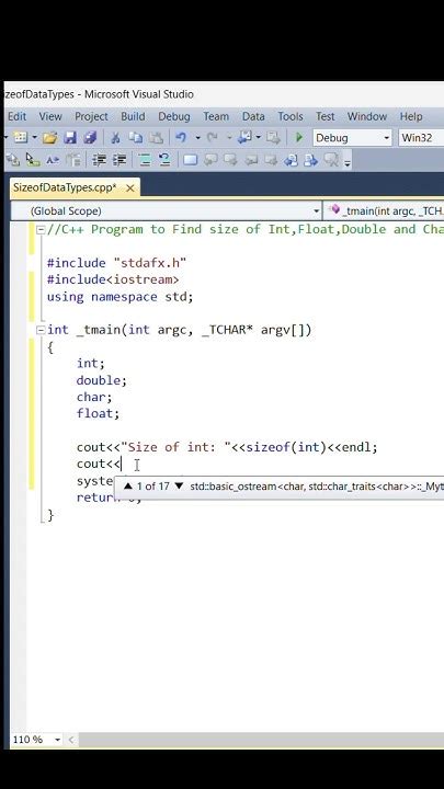 C Program To Find Size Of Data Typesc Tutorialcpptutorial