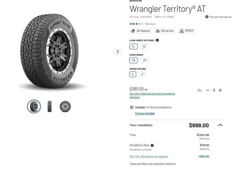 20 Inch Goodyear Territory At 2756020 Factory At Tires Saving Page 26 Rivian Forum