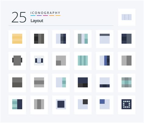 Layout 25 Flat Color Icon Pack Including Scale View View Layout Maximize 18272992 Vector Art