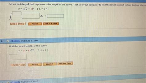 solved set up an integral that represents the length of the