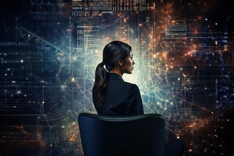 Premium Photo Businesswoman Analyzing Financial Charts