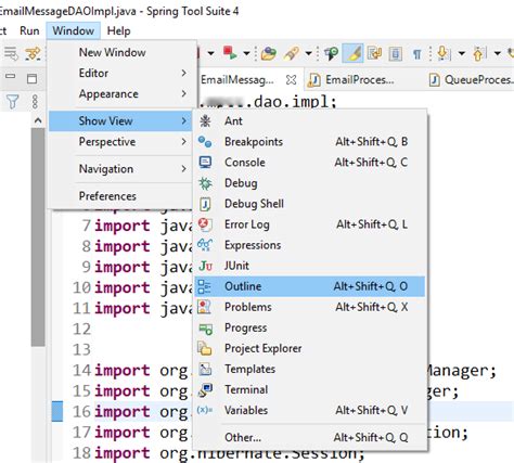 Java In Spring Tools Sutie 4 Why Alt Shift Q O Not Work