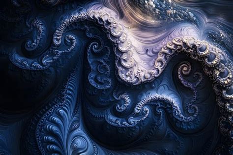 Abstract Fractal Cooltoned Patterns Premium Ai Generated Image