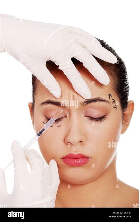 Cosmetic Botox Injection In The Female Face Stock Photo Alamy