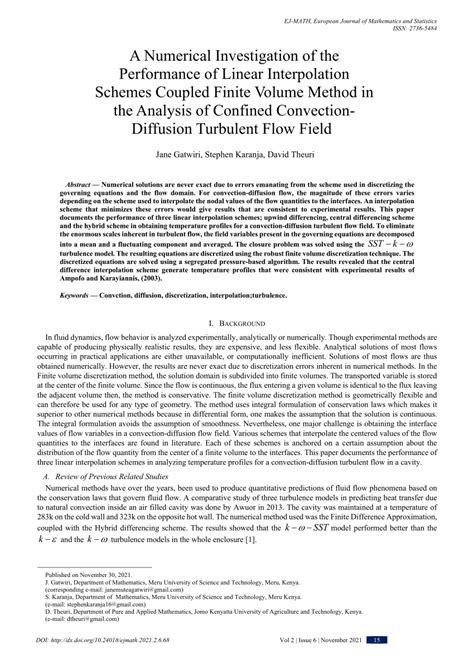 Pdf A Numerical Investigation Of The Performance Of Linear Interpolation Schemes Coupled