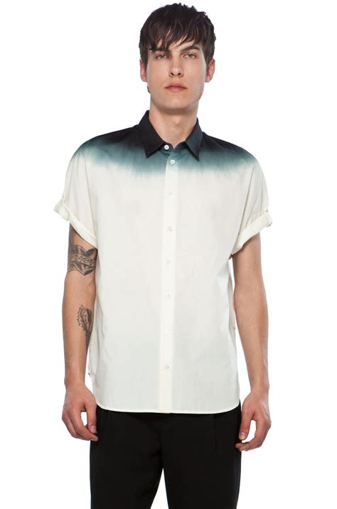 3 1 Phillip Lim Dolman Button Up With Dip Dye Gradient In Ivory Soft