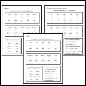 VCCV And VCV All In One Decoding Sheets By Brittany L Reeves TPT