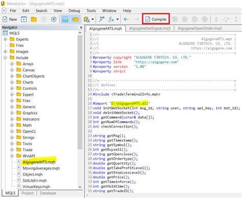 Algogene Guideline To Use Algogene Dll In Metatrader