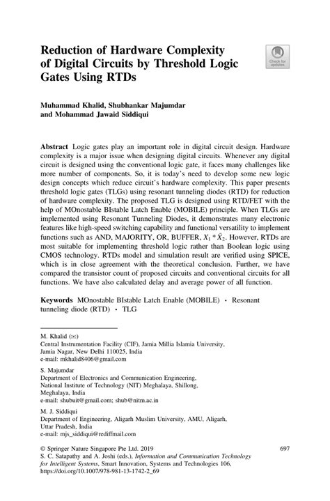 Pdf Reduction Of Hardware Complexity Of Digital Circuits By Threshold
