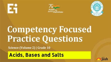 CBSE Class 10 Science Acids Bases And Salts Competency Based Questions