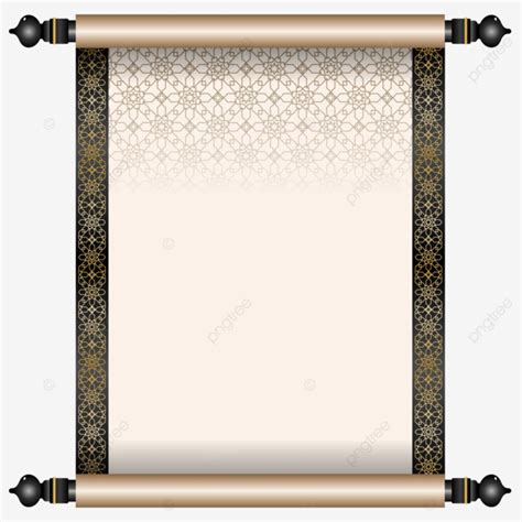 Islamic Ornament Scroll Card Invitation Design Vector Islamic